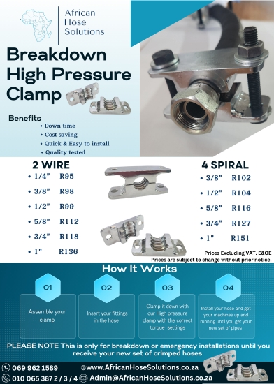 Breakdown High Pressure Clamps - African Hose Solutions